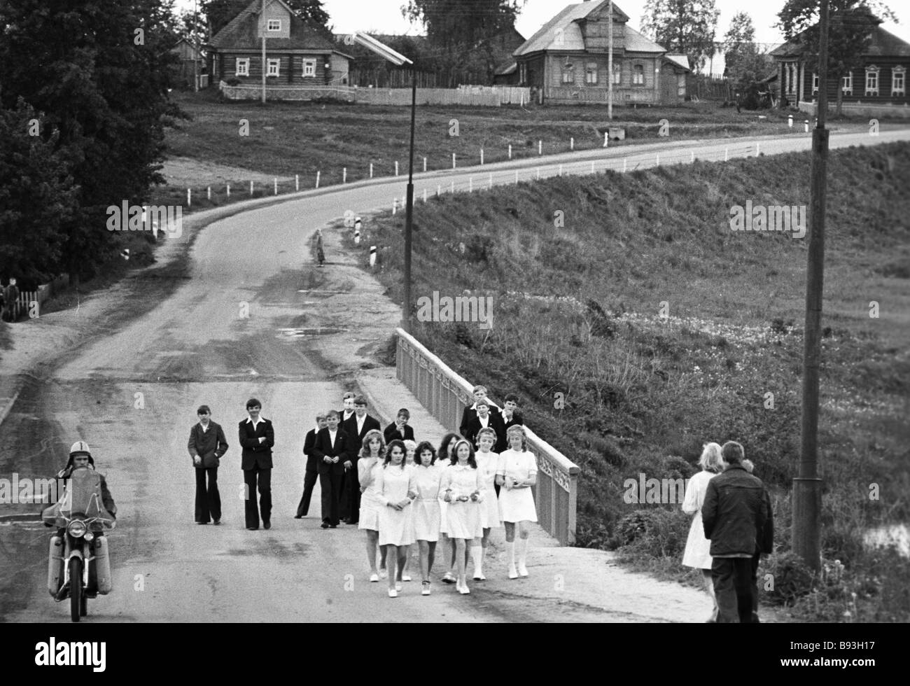 Secondary school leavers at the graduation party Stock Photo - Alamy