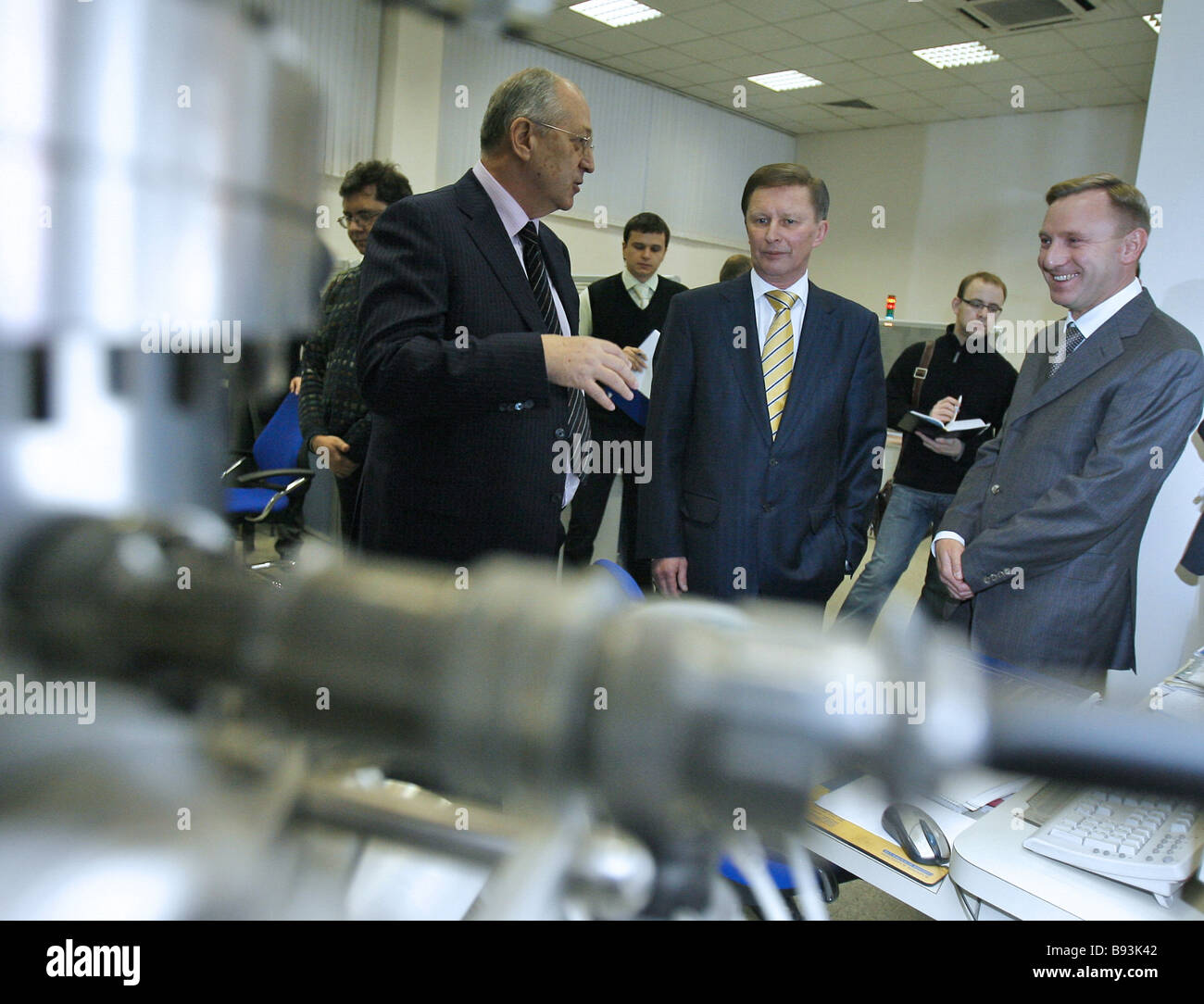 First Deputy Prime Minister Sergei Ivanov center visiting the Moscow ...