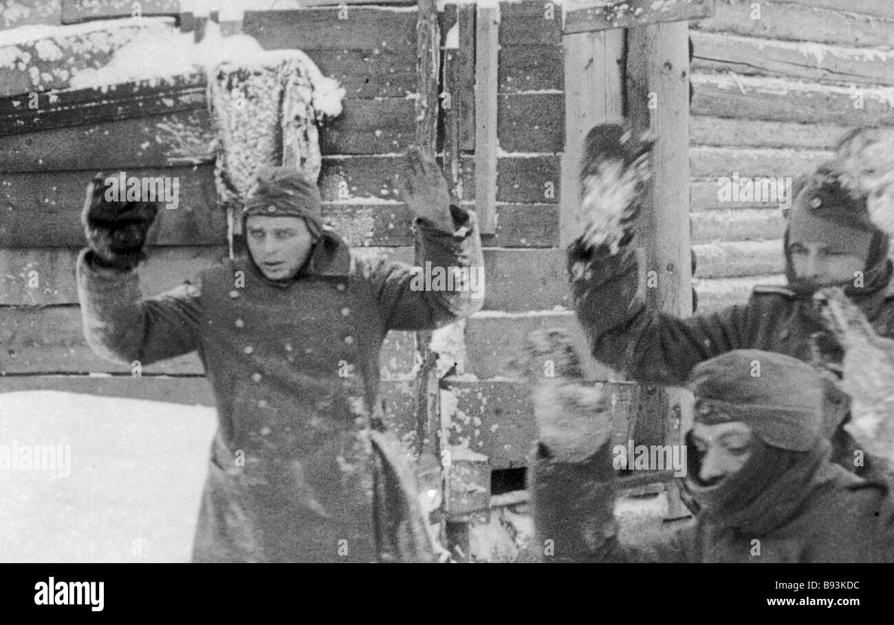 Nazis standing with their hands in the air A shot from the documentary ...