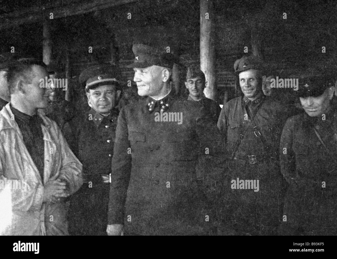 Colonel General Ivan Konev center the Kalinin Front Commander talking ...