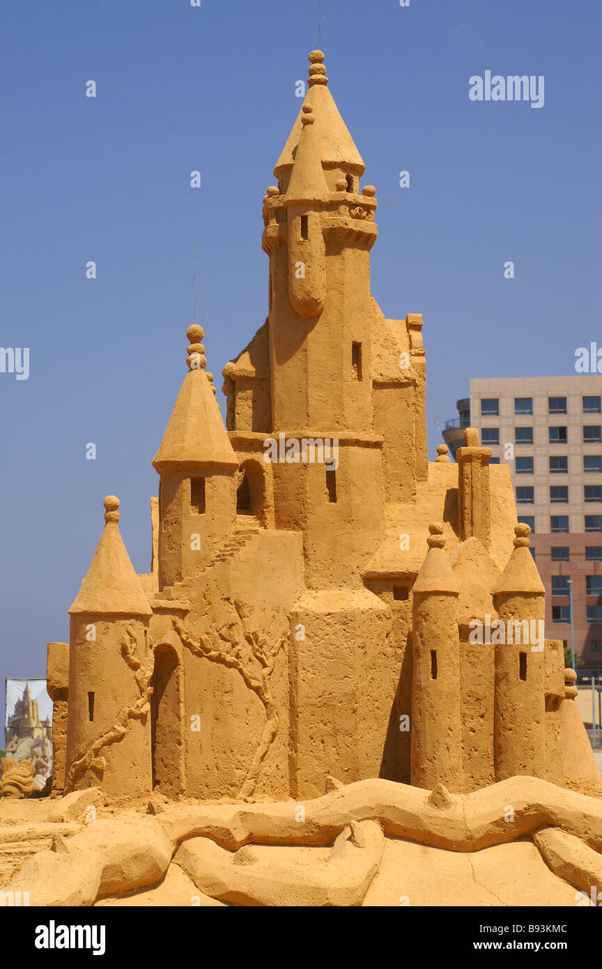 Israel Haifa Sand Castle sculpture festival on the Haifa beach August ...