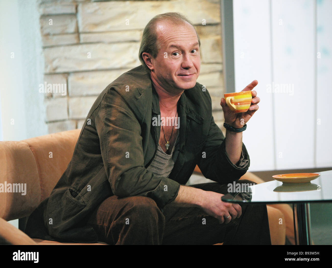 Actor Andrei Panin at the recording of the Good Morning program Stock ...