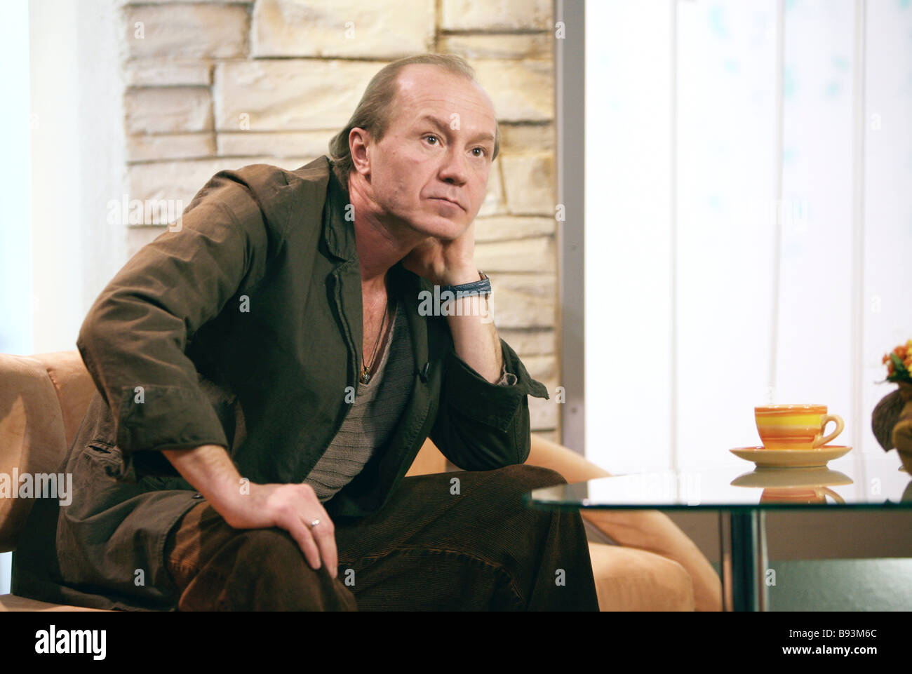 Actor Andrei Panin at the recording of the Good Morning program Stock ...