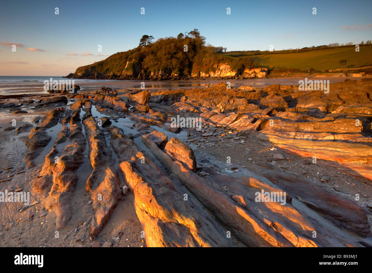 Dawn at Mothecombe beach Devon UK Stock Photo - Alamy