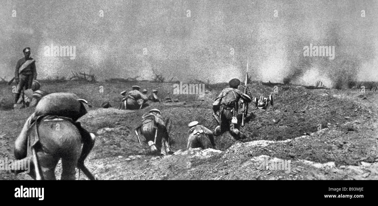 A battle during World War One Stock Photo - Alamy