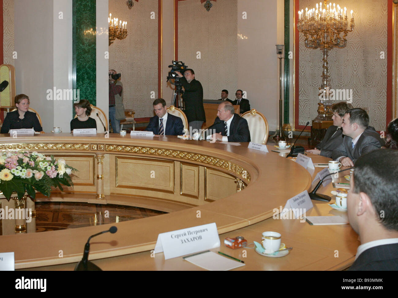 President Vladimir Putin meeting in the Kremlin with winners in the ...