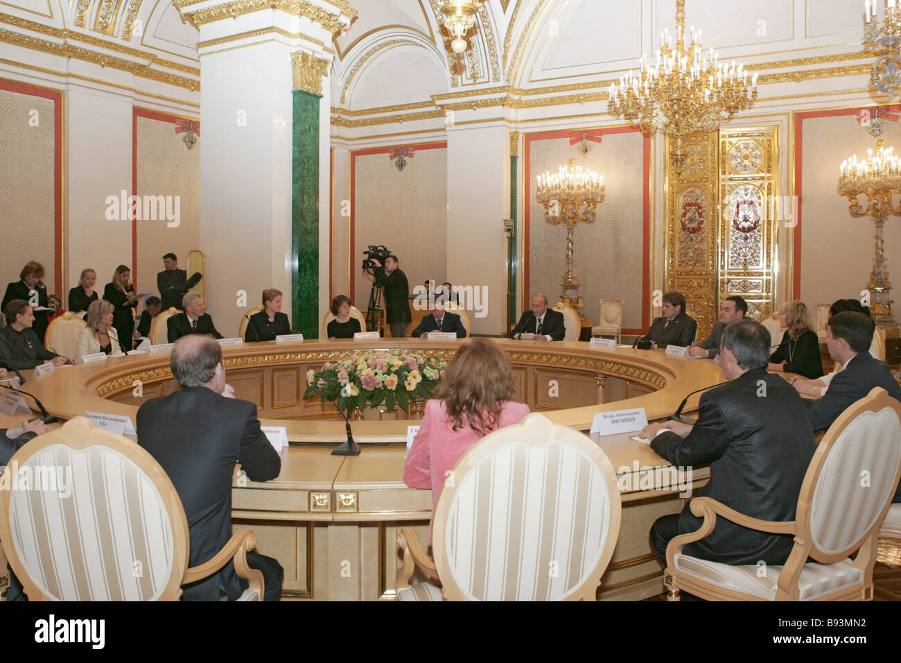 President Vladimir Putin meeting in the Kremlin with winners in the ...