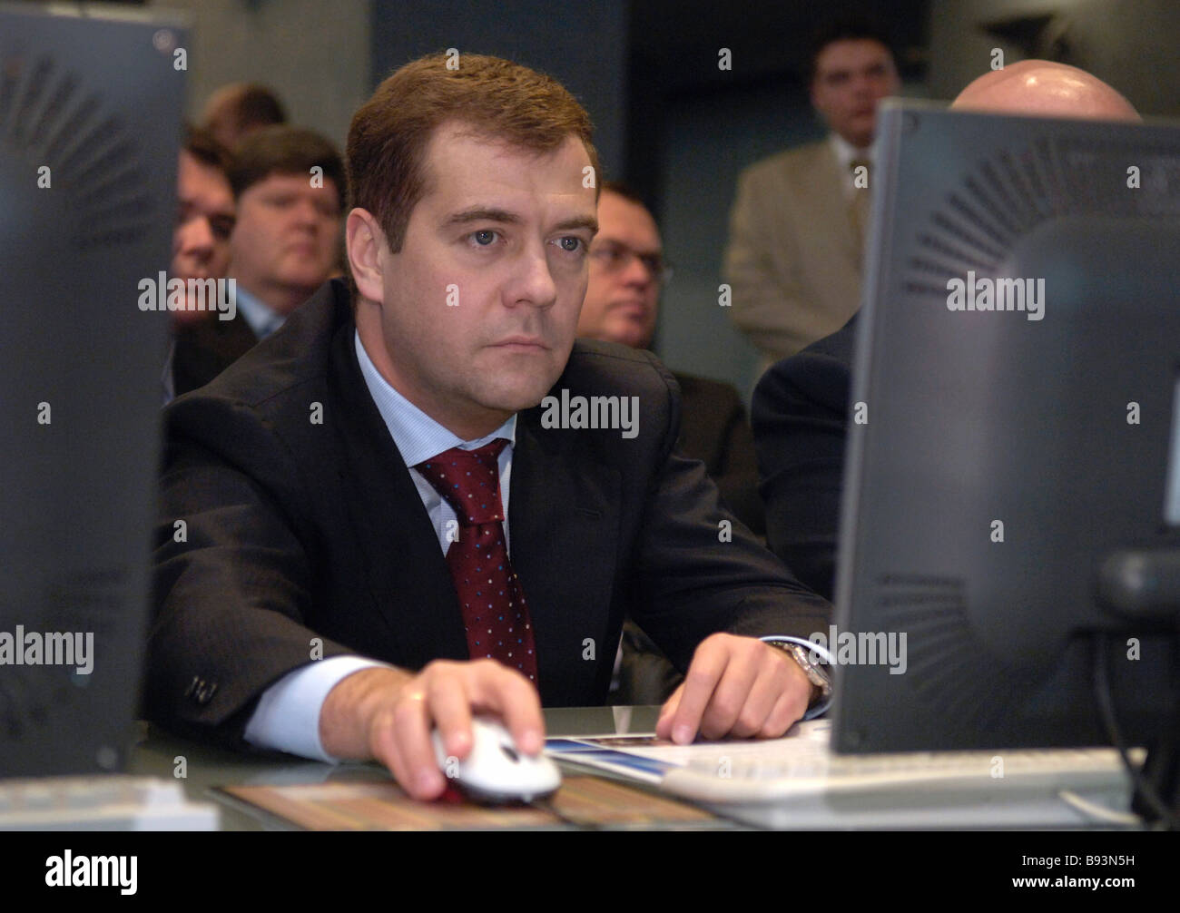 Dmitry Medvedev Russia s First Deputy Prime Minister in a computer ...
