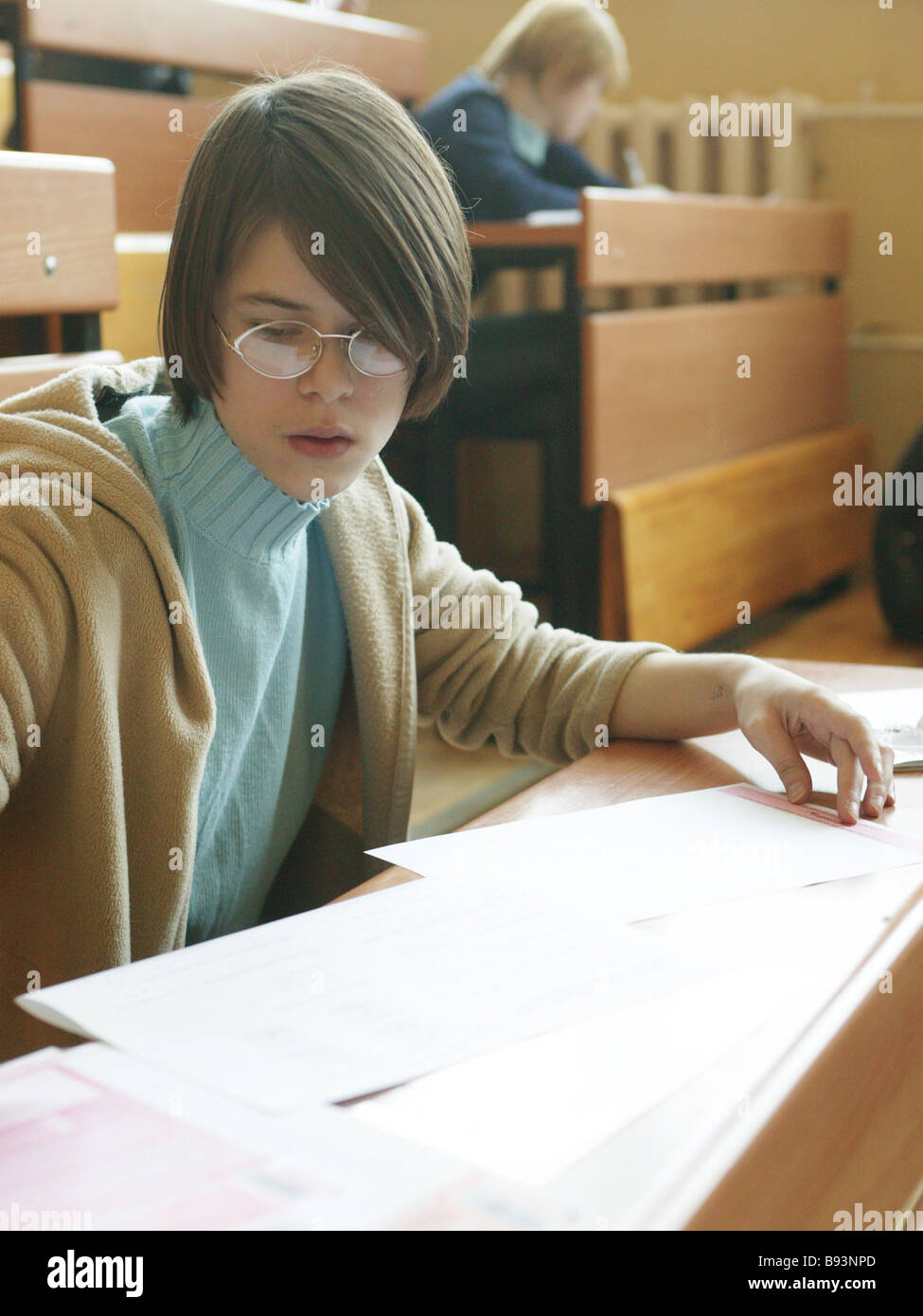 Uniform state exam conducted at the state management university Stock ...