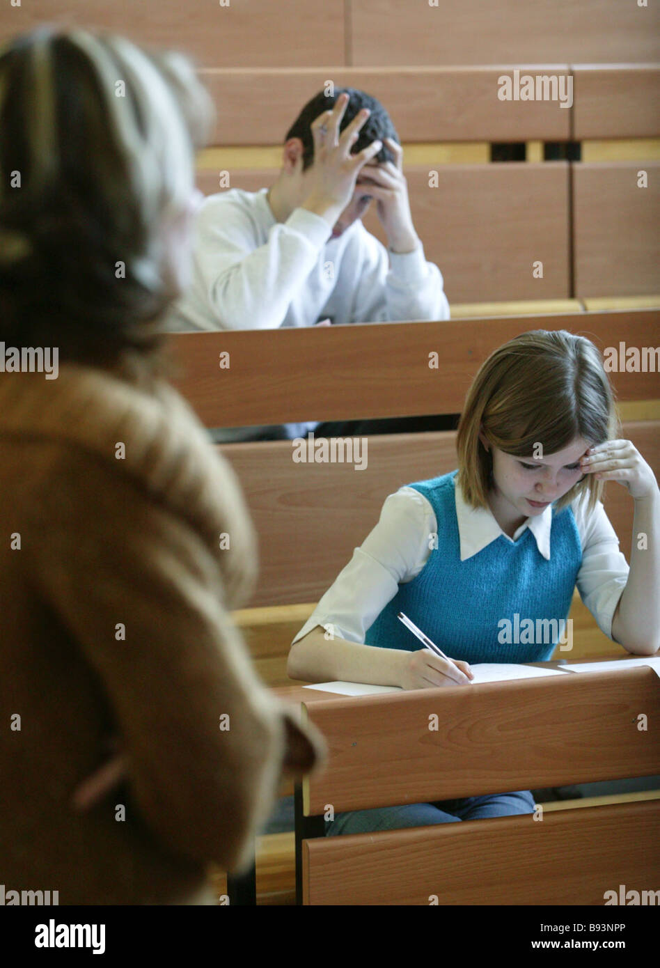 Uniform state exam conducted at the state management university Stock ...