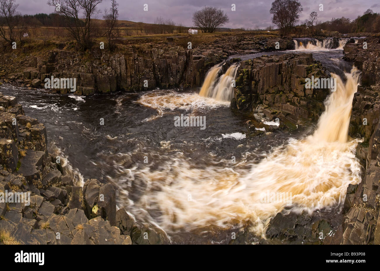 Panoramic View of Low Force waterfall near Middleton in Teesdale on the ...
