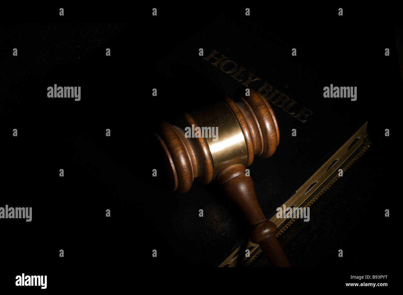 Judge s gavel on bible Stock Photo - Alamy
