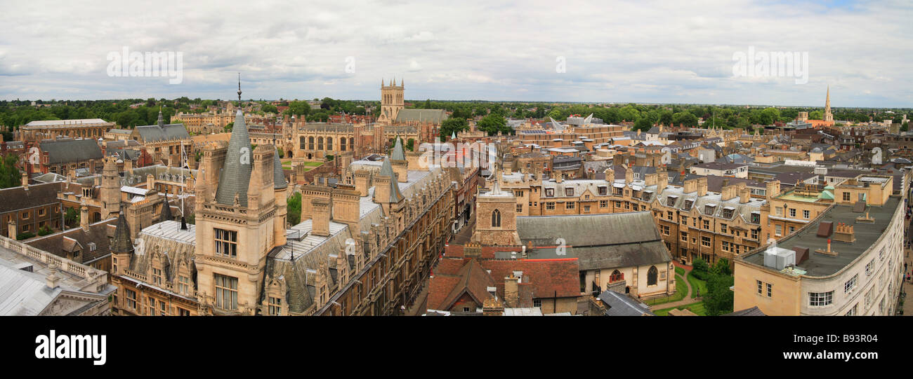 Panorama from Great St Mary's Church tower overlooking "Cambridge City ...