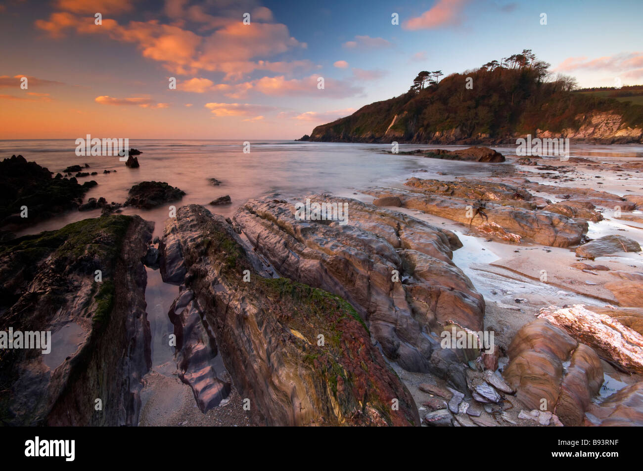 Dawn at Mothecombe beach Devon UK Stock Photo - Alamy