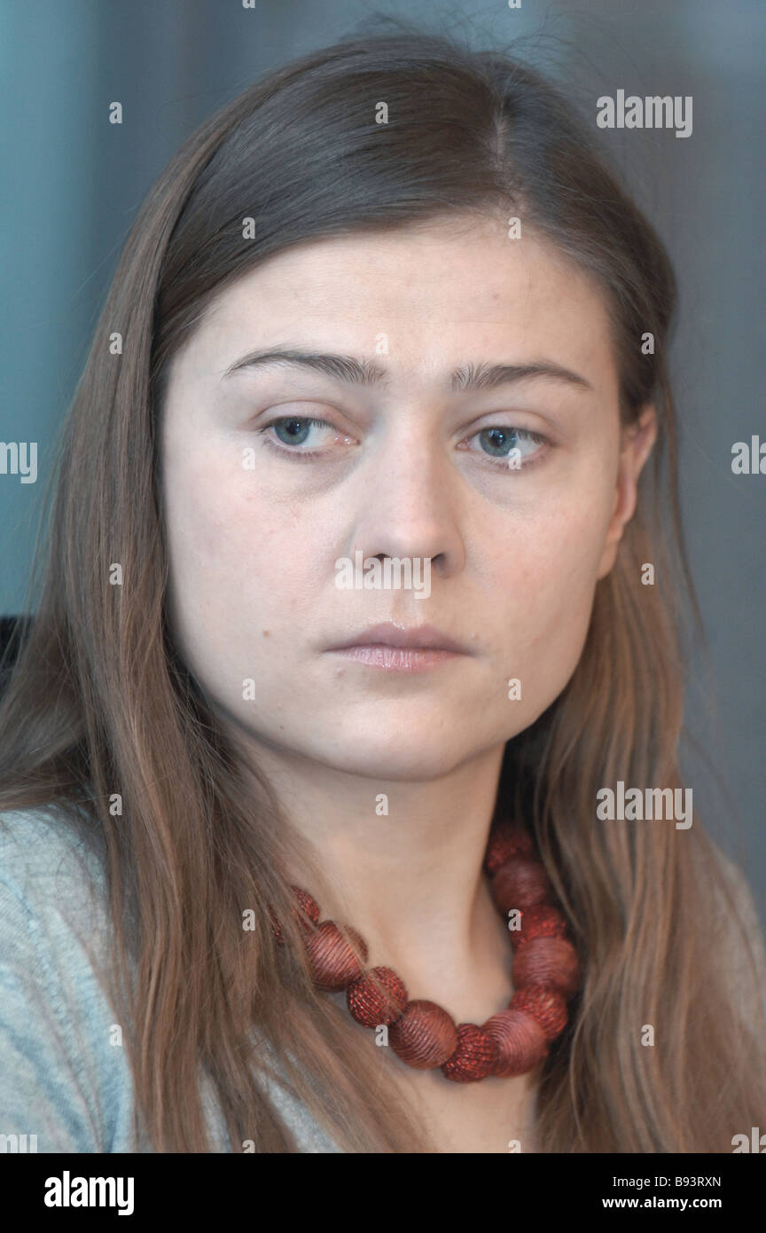 Actress Maria Golubkina at a RIA Novosti press conference on the ...