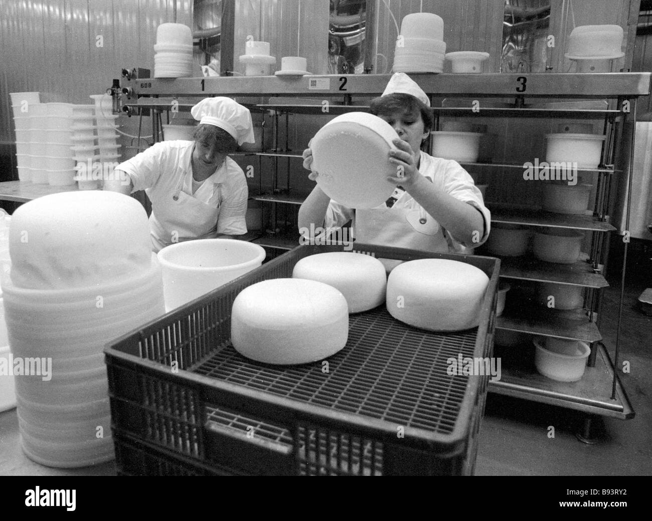 Dairy workers of the Stoilensk mining integrated works taking out from ...