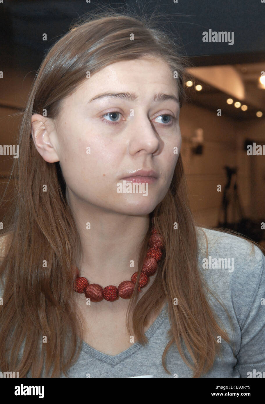 Actress Maria Golubkina at a RIA Novosti press conference on the ...