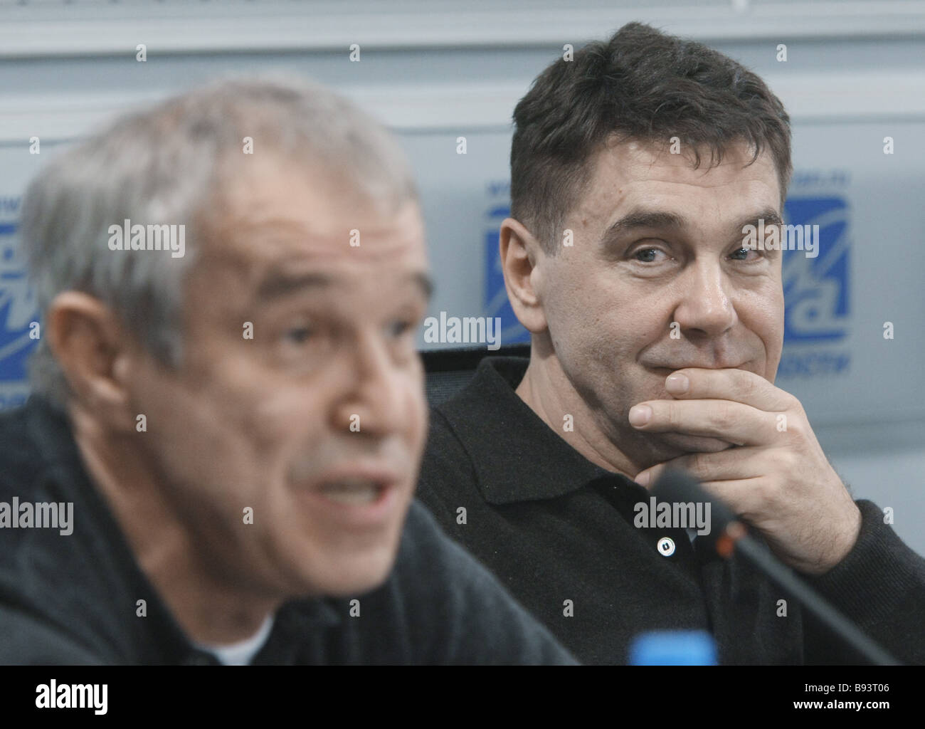 Actors Sergei Makovetski right and Sergei Garmash following RIA Novosti ...