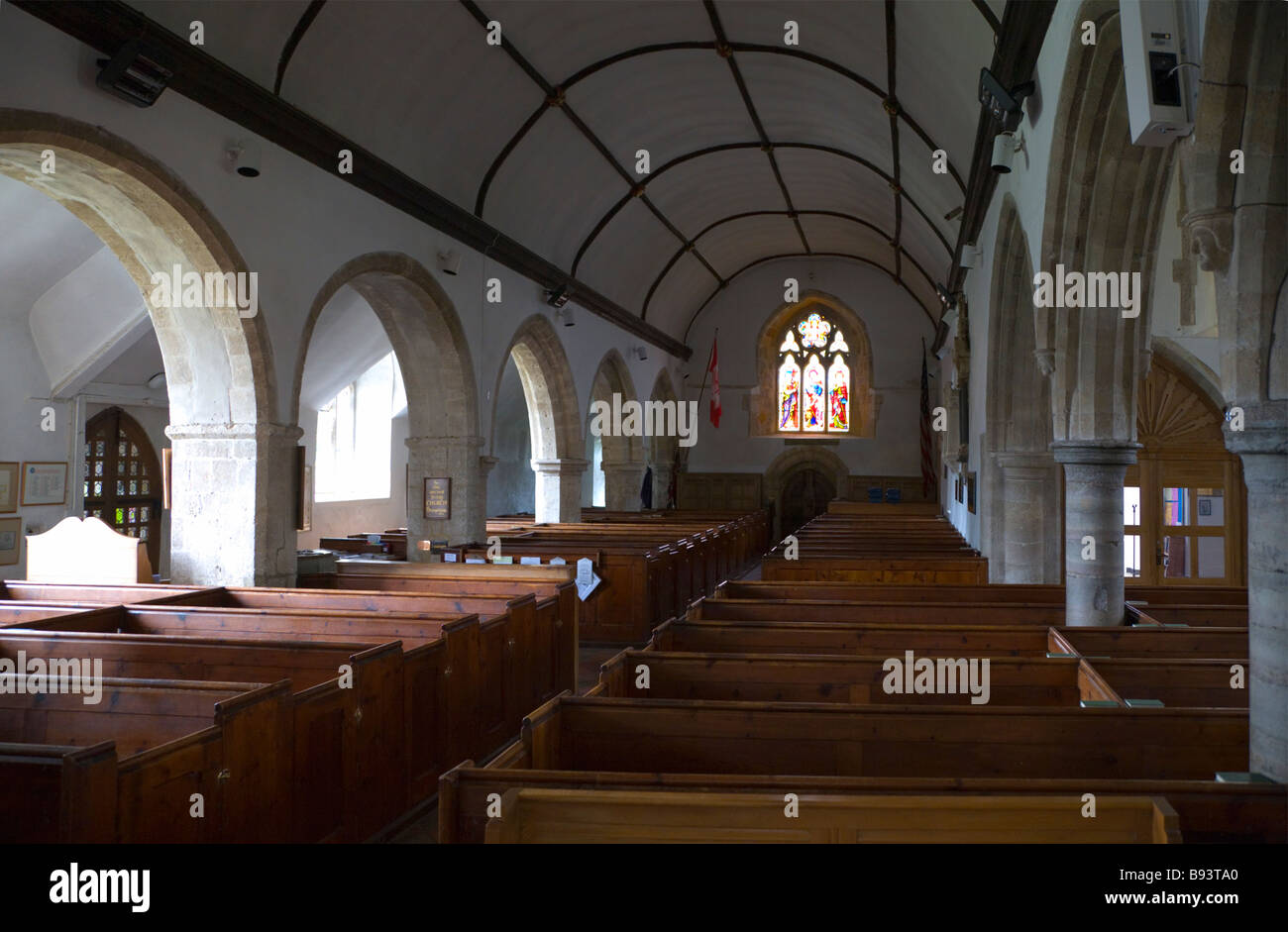 Old church pews hi-res stock photography and images - Alamy