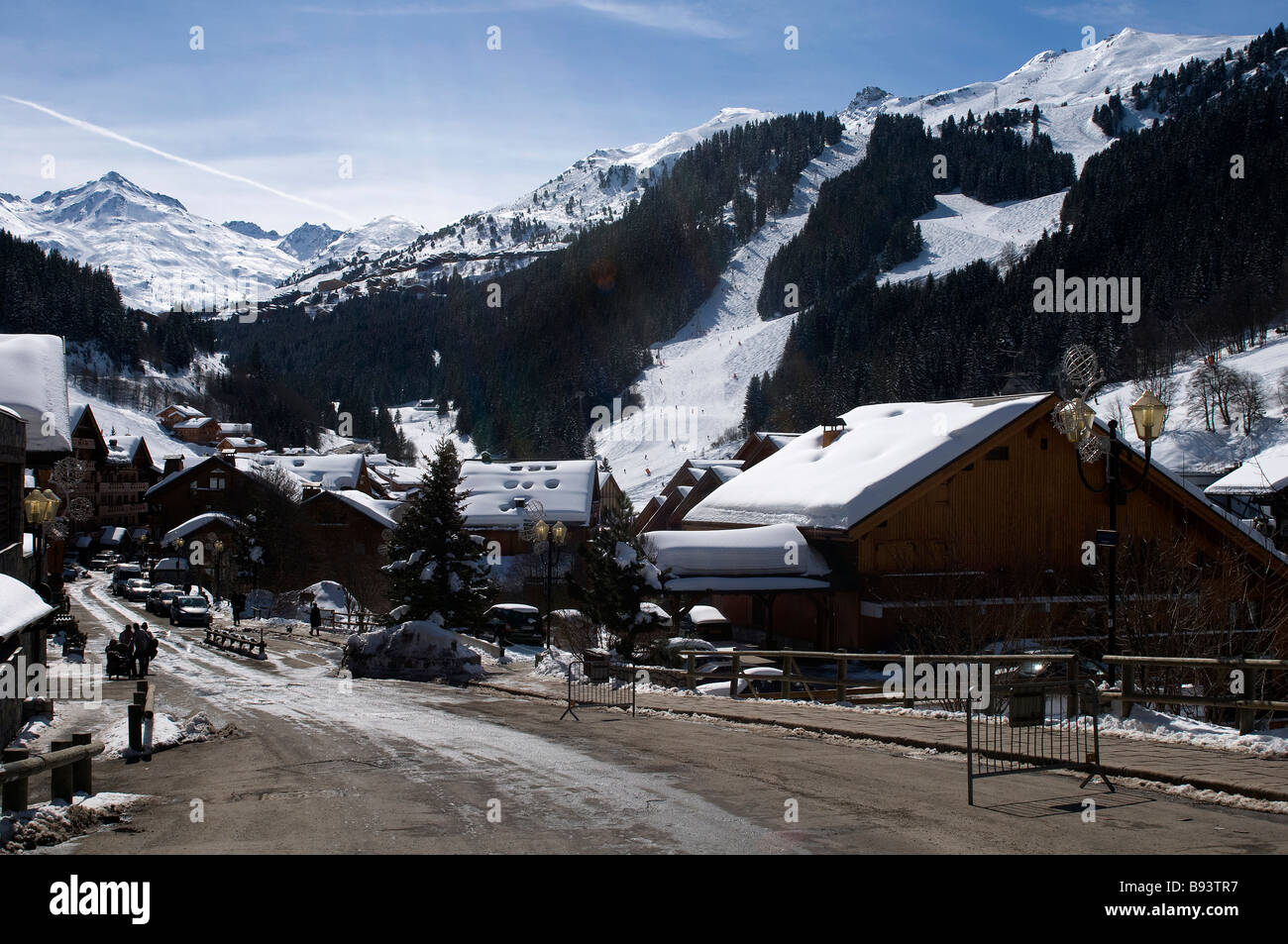 Meribel ski resort three valleys french alps france centre of the town ...