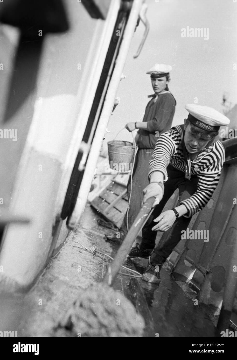Sailors Swabbing The Deck High Resolution Stock Photography and Images ...