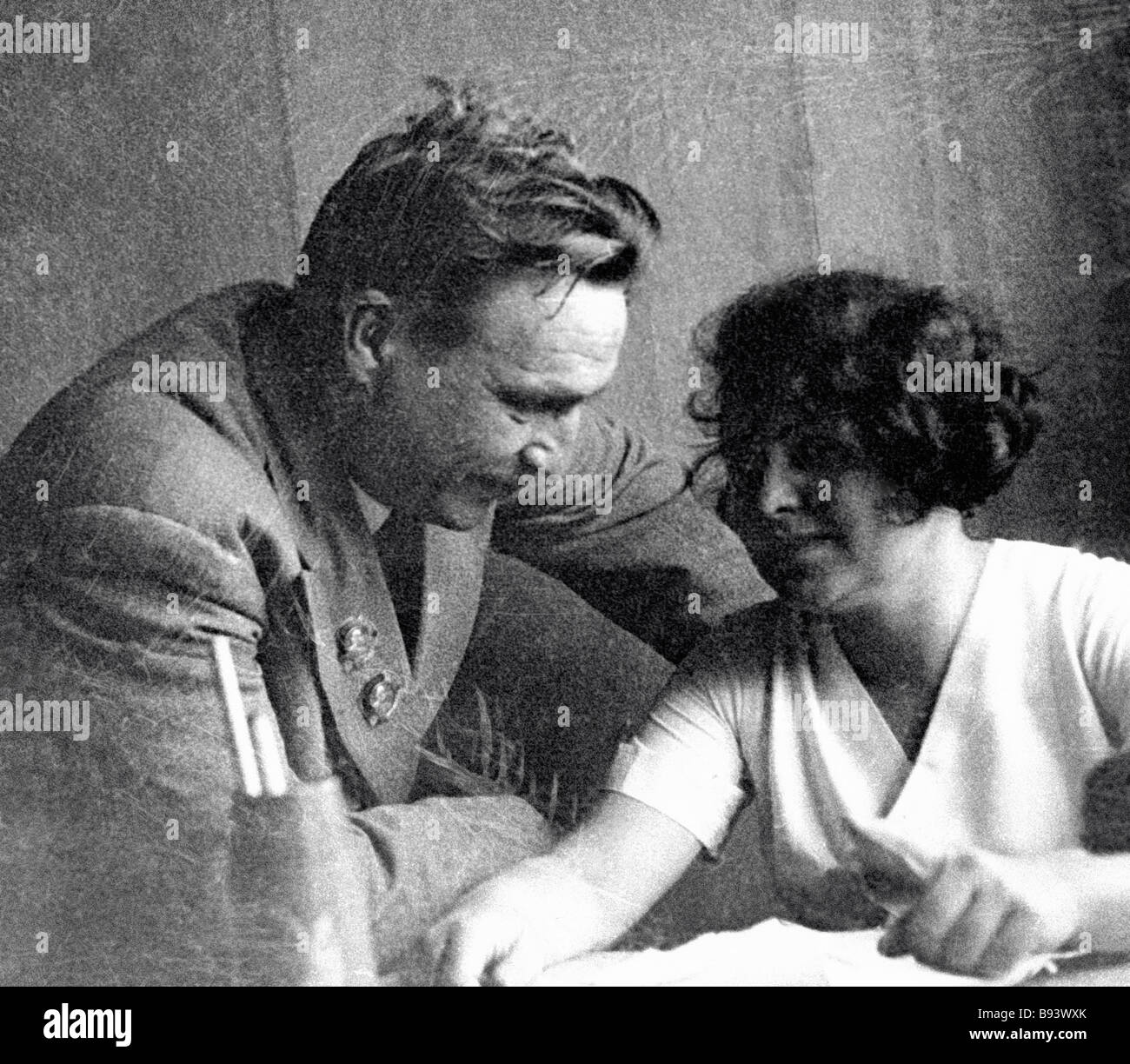 Pilot Valery Chkalov left Hero of the USSR in the editorial office of ...