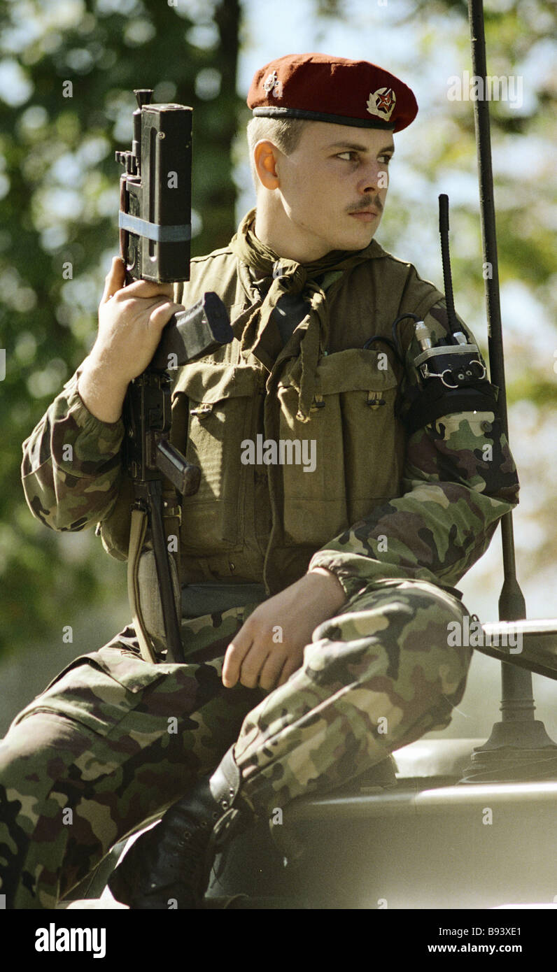Interior Troops task group soldier on surveillance during the North ...