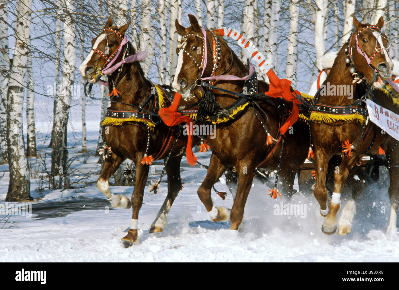 Russian carriage and three Stock Photo - Alamy