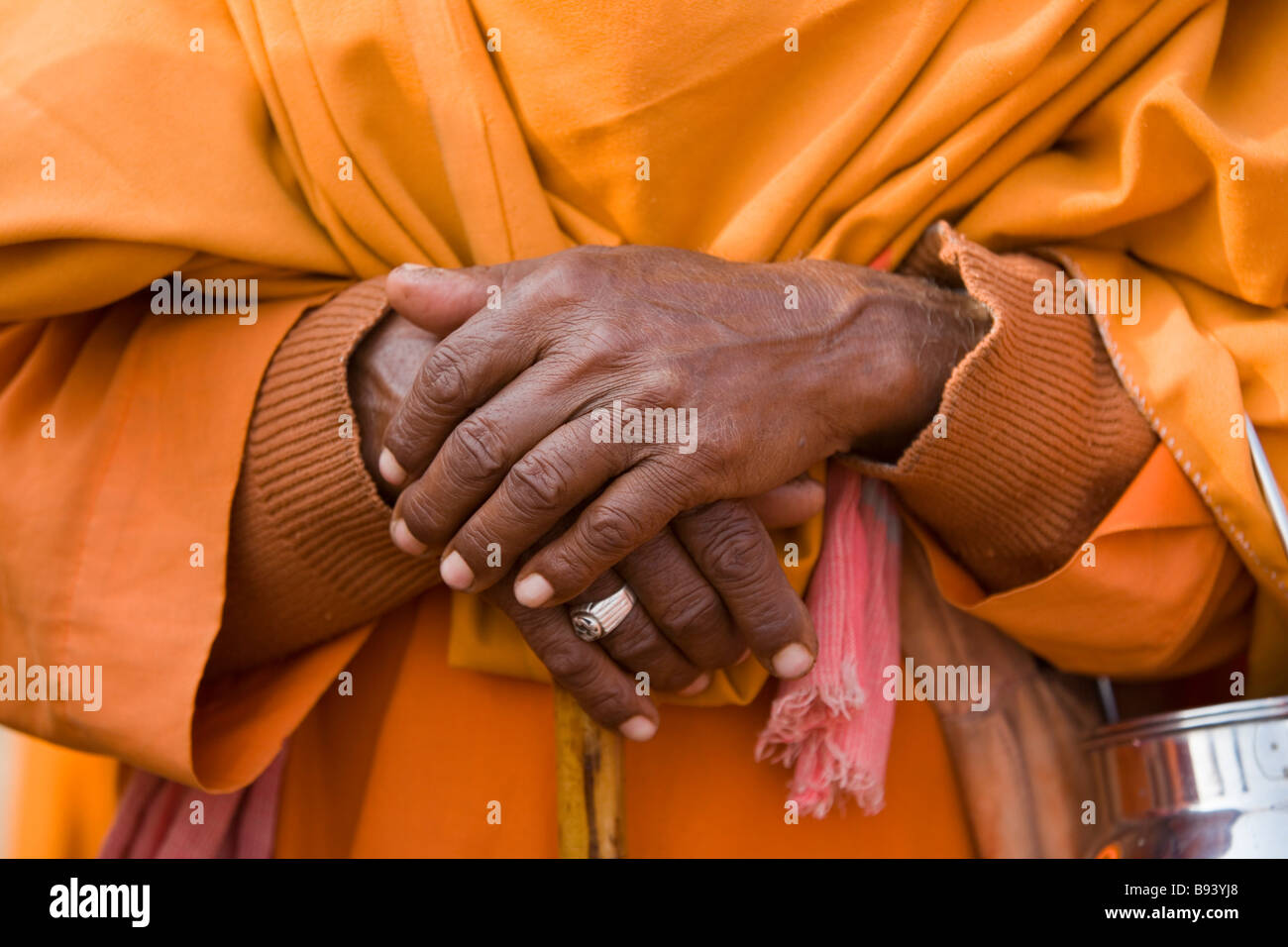 Sadhu with hands folded, Allahabad India Stock Photo - Alamy