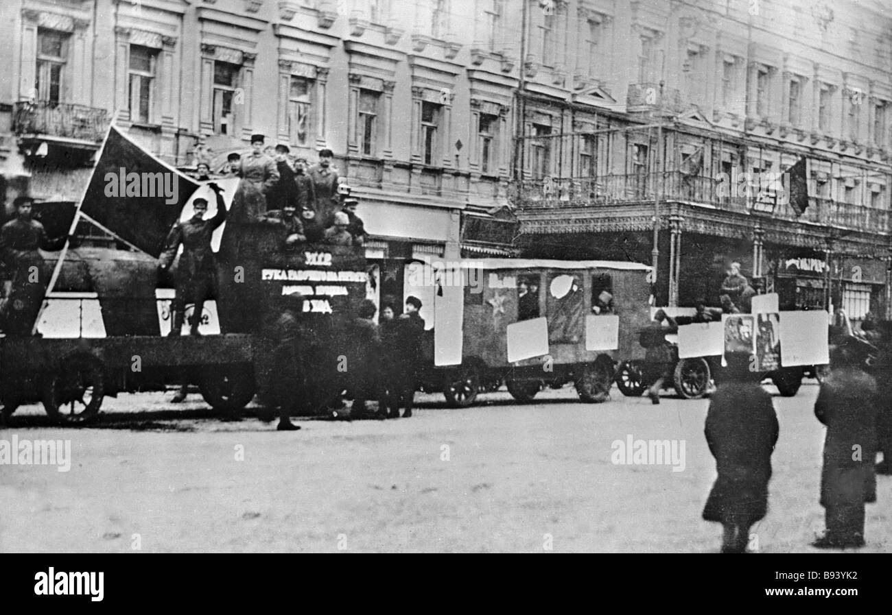 A demonstration dedicated to the October Revolution anniversary Kiev ...