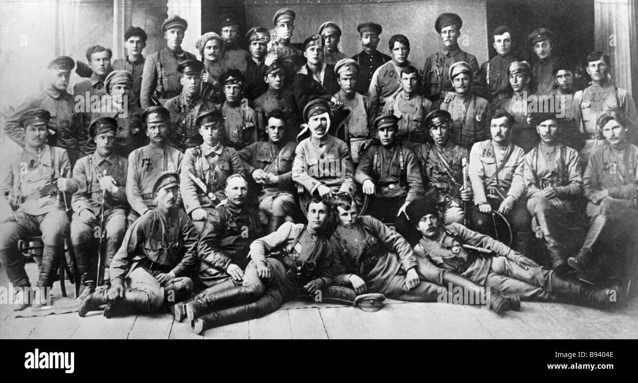 Vasily Chapayev with a bandaged head commander of the 25th rifle ...