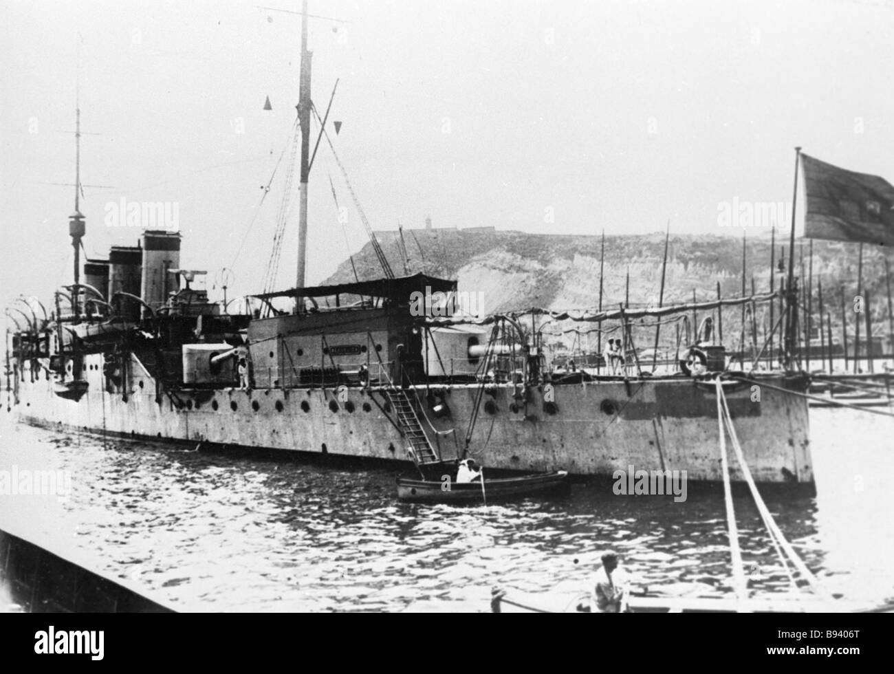 The Mendez Nunes light cruiser of the Spanish Navy on the Cartagena ...