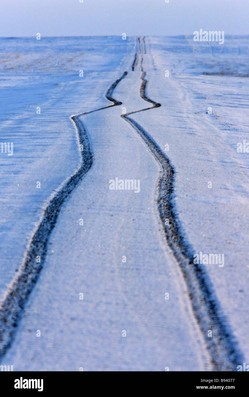 Northern Road in Winter Canada Stock Photo - Alamy