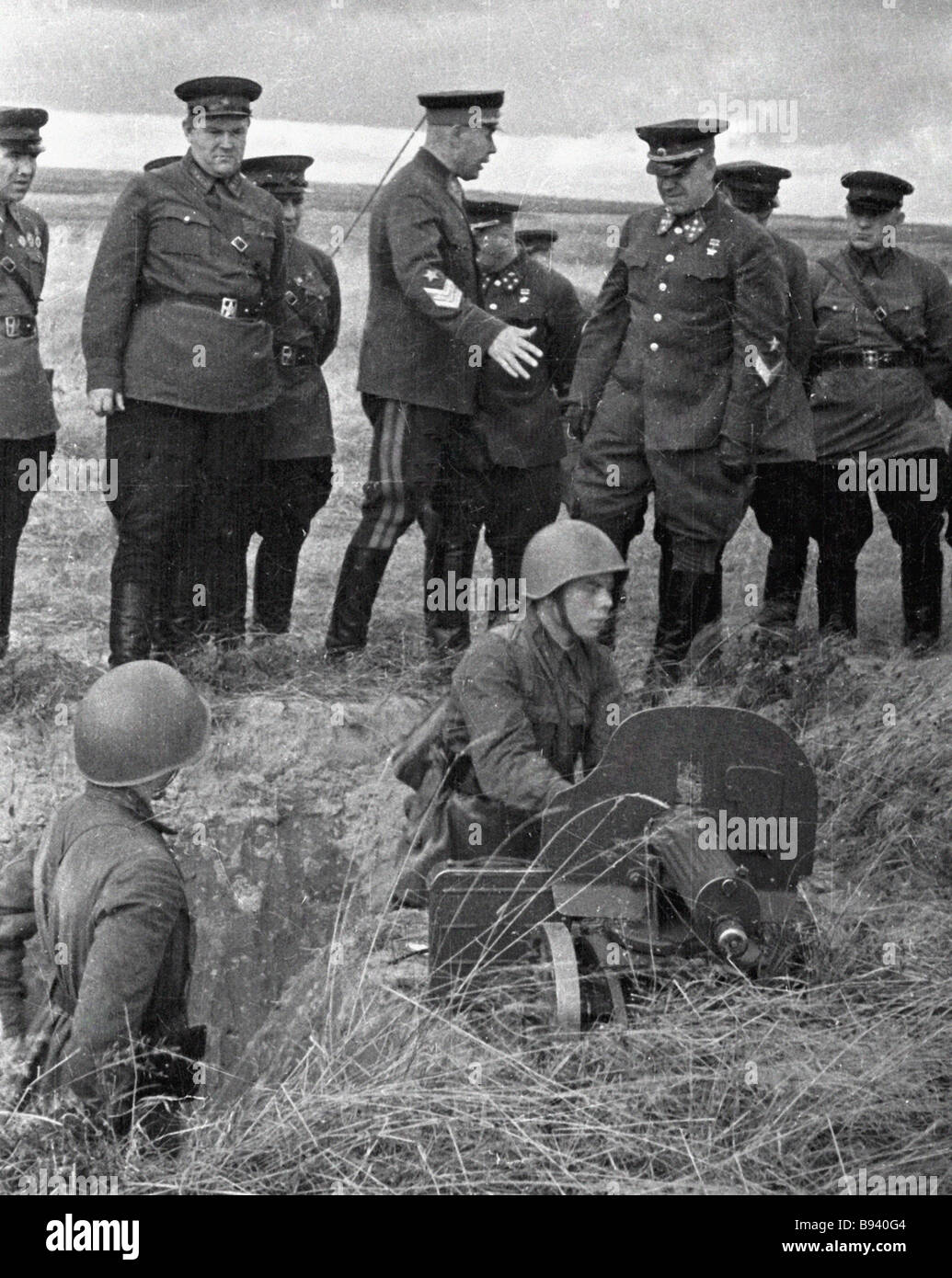 Soviet Union Marshal Semyon Timoshenko fourth left and Kiev Military ...