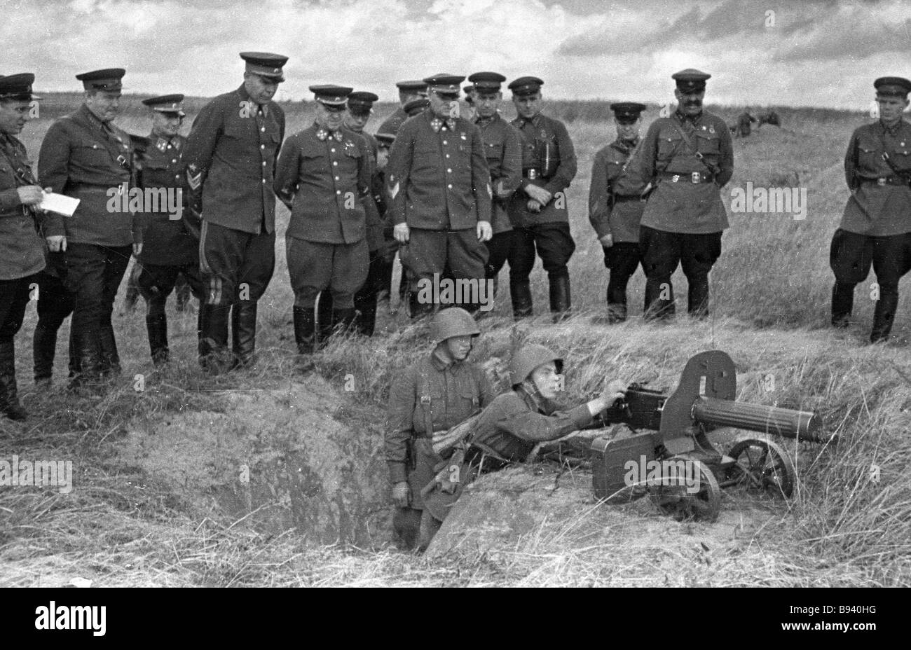 Left to right center Marshal of the Soviet Union Semyon Timoshenko ...