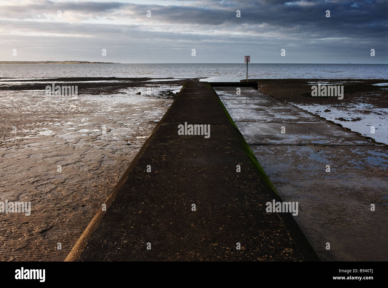A concrete outfall on the beach at Seasalter in Kent Stock Photo - Alamy