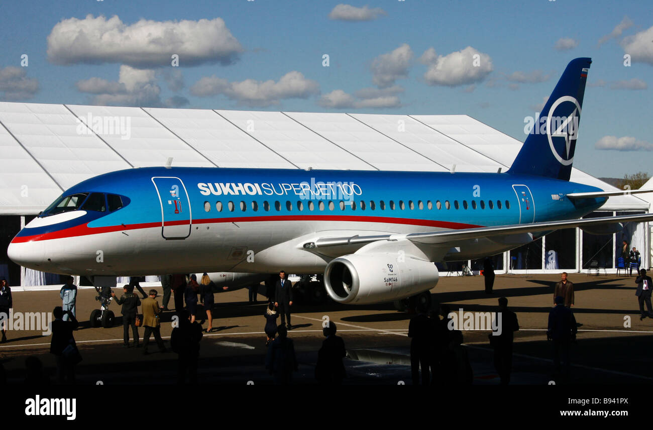Sukhoi Civil Aircraft Company rolls out its SuperJet 100 airliner at ...