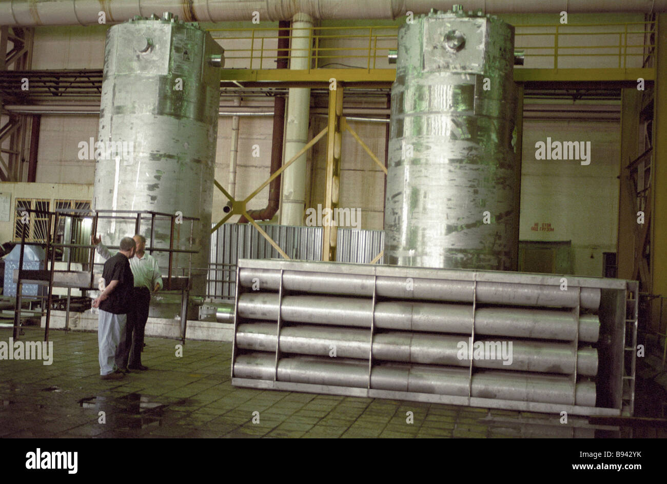 Transportation casks with nuclear fuel waste are being prepared for ...