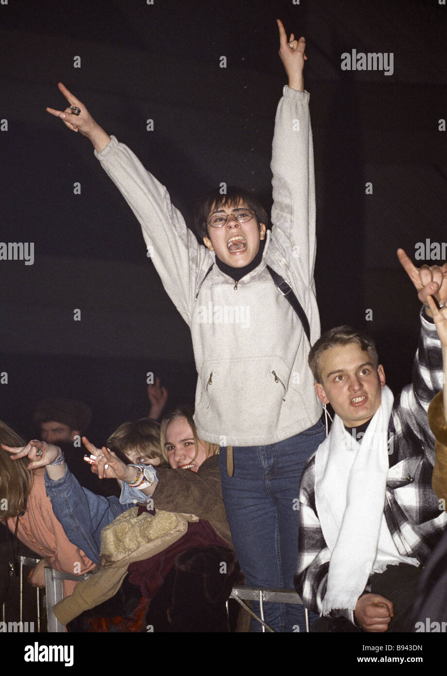 Groupies at a rock music concert Stock Photo - Alamy
