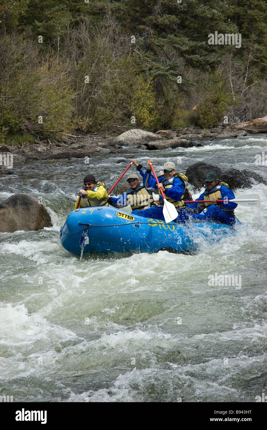 Rafters run the Toilet Bowl Rapid on the Taylor River upstream from ...