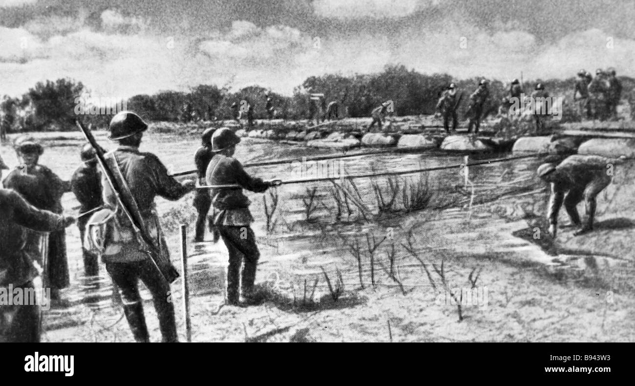 Soldiers spanning the Khalkhin Gol River Stock Photo - Alamy