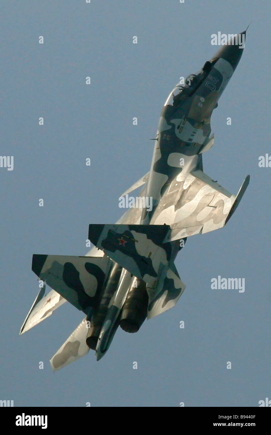 The Russian two seater multi function fighter plane Su 30 MK during a ...