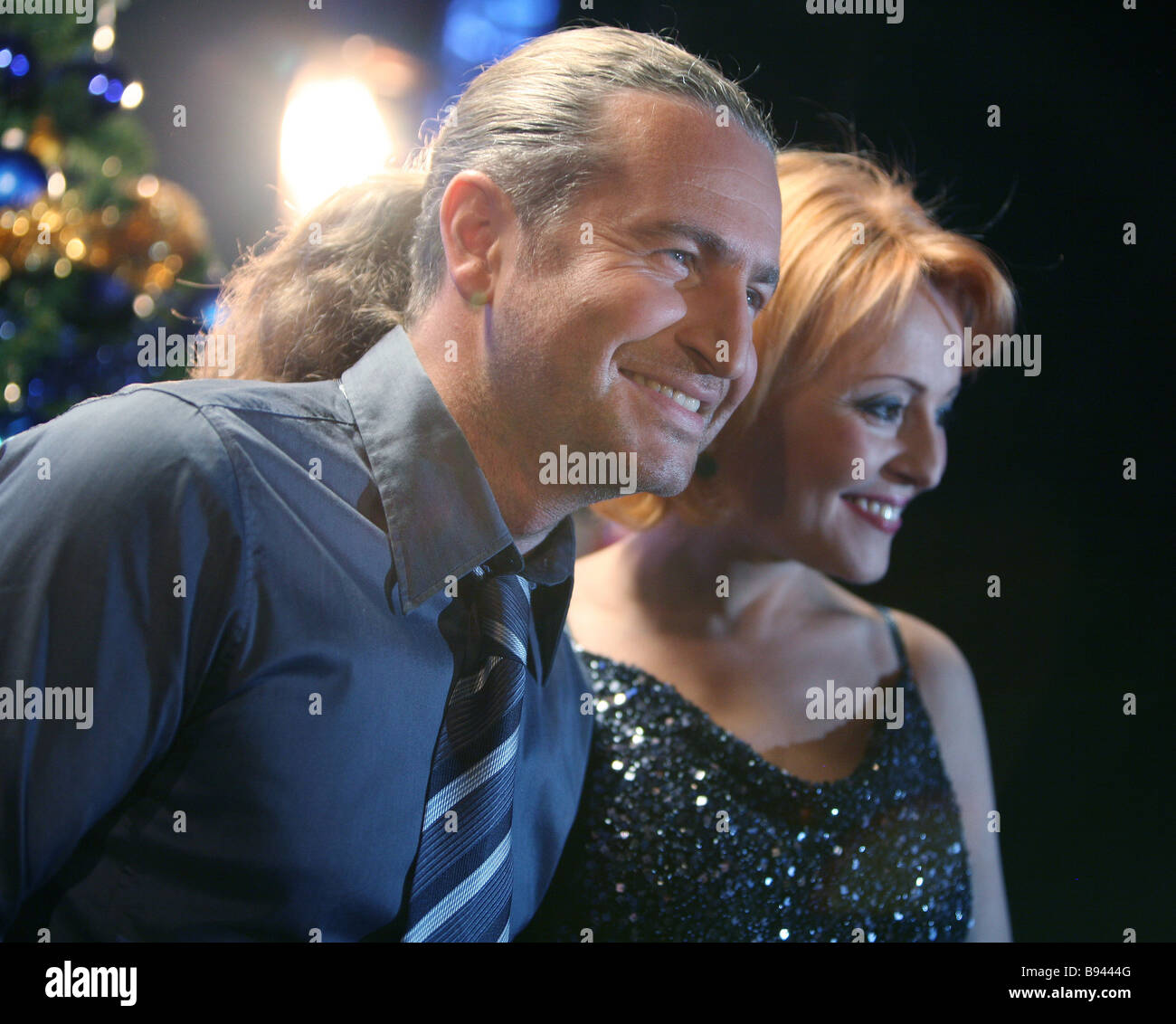 Singer Anjelica Varum and Leonid Agutin at Olympiyski Stadium where the ...