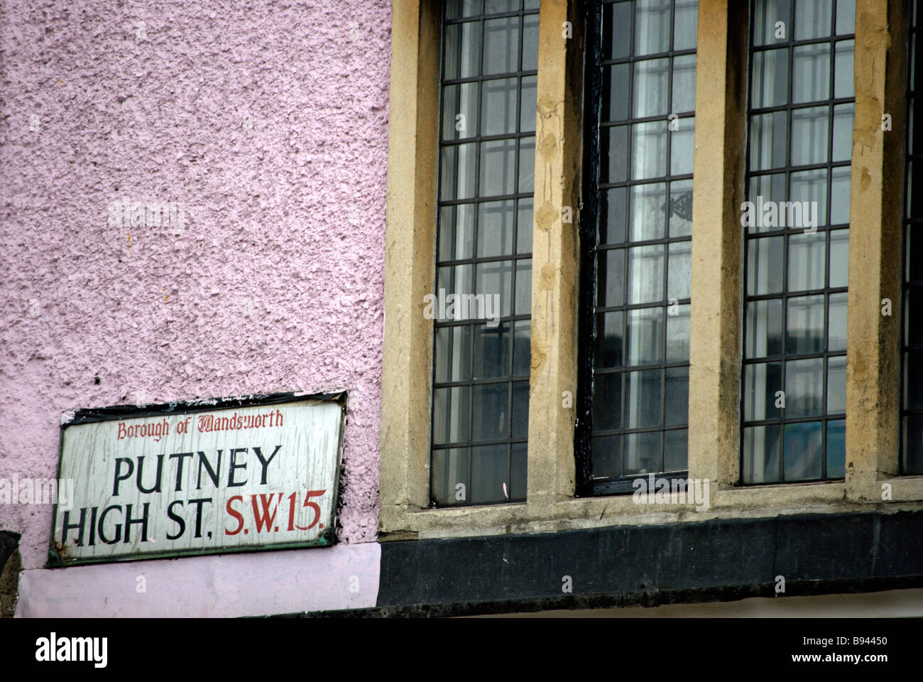 street sign for putney high street, southwest london, england, on a ...