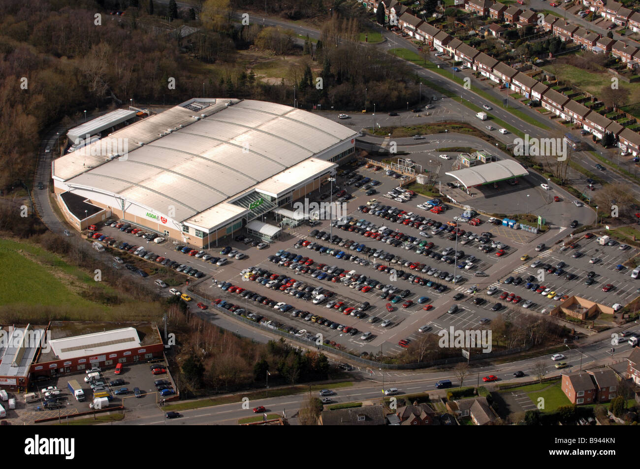 Aerial view Asda supermarket off Queslett Road Grear Barr Birmingham ...