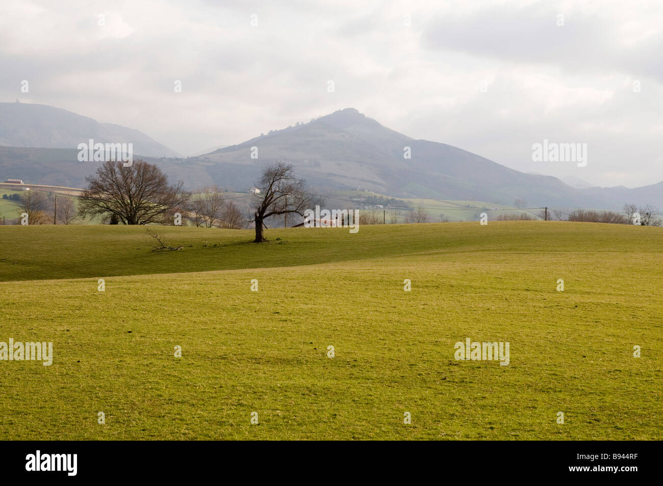Landscape of the Basque Country in Winter mountain Stock Photo - Alamy