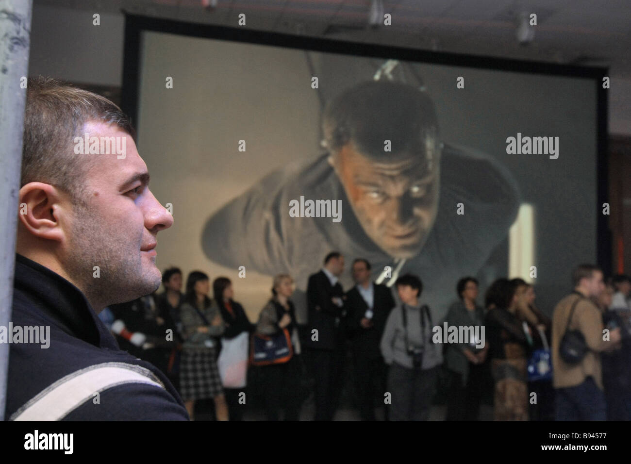 Actor Mikhail Porechenkov during presentation of film project D Day ...