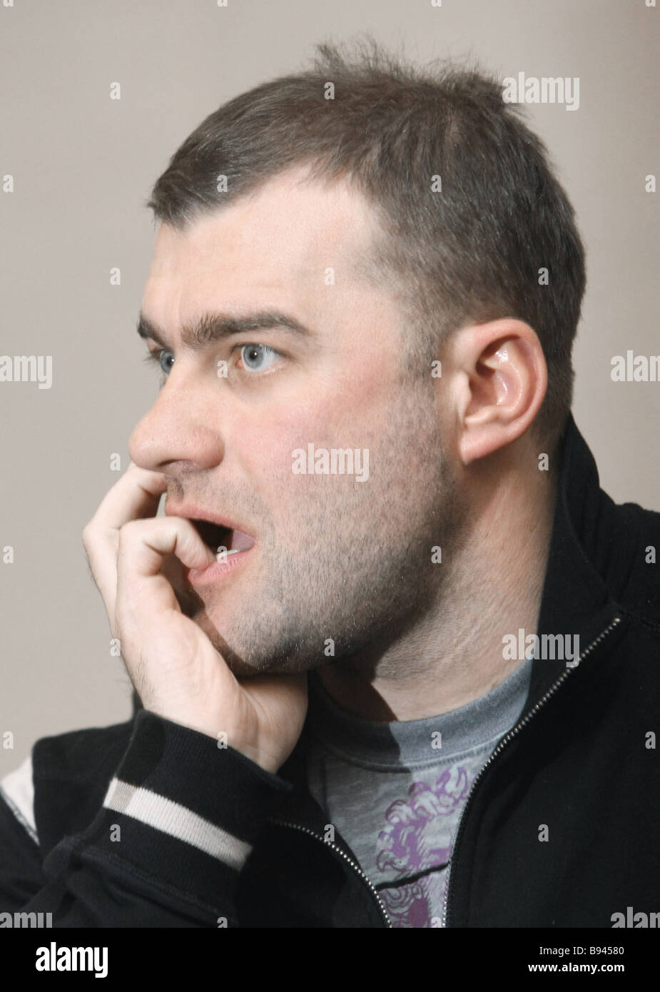 Actor Mikhail Porechenkov during presentation of film project D Day ...