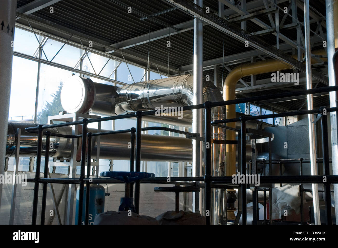 Pipework in industrial building Stock Photo - Alamy
