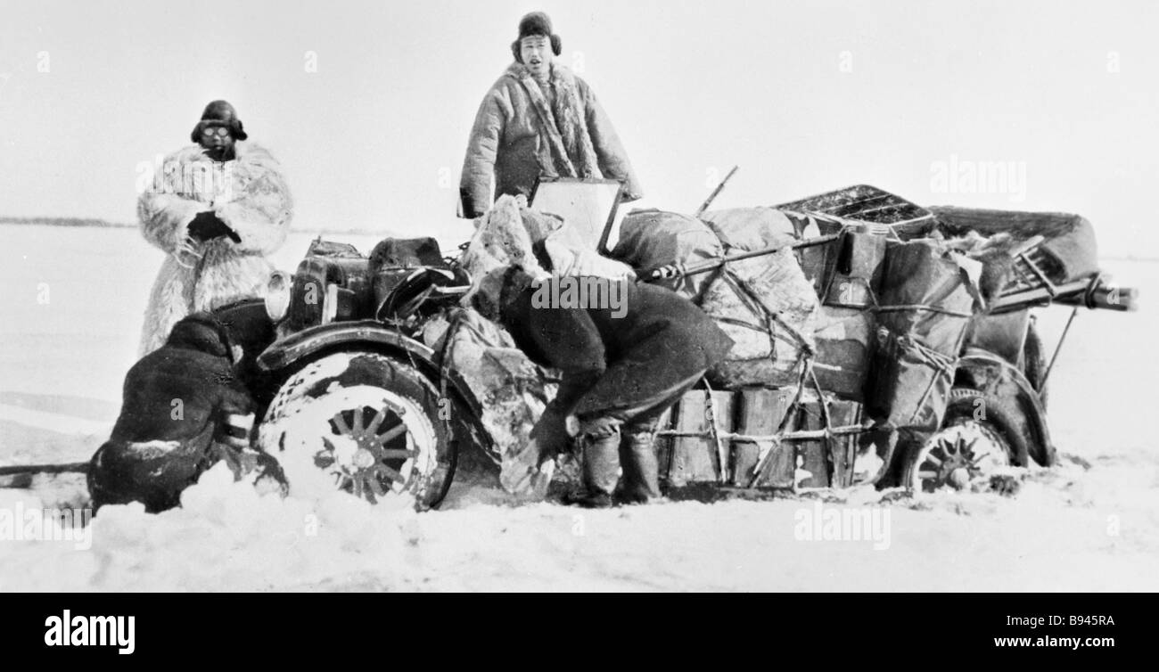 Soviet physicians at a traveling medical center moving from aimak to ...